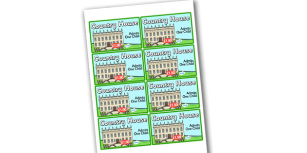 Country House Role Play Tickets (teacher made)