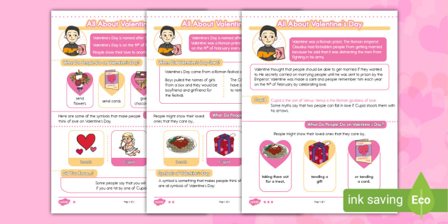 Valentine's Day Differentiated Reading Comprehension