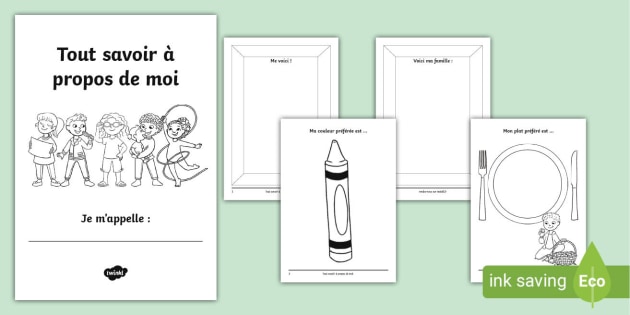 Carnet - Tout savoir à propos de moi (teacher made)