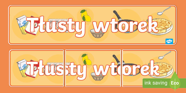 Banner na gazetkę Tłusty wtorek po polsku (teacher made)