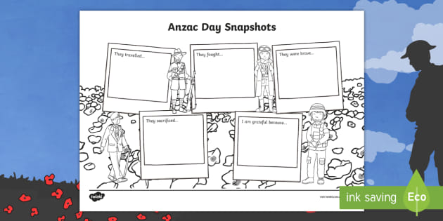 Snapshots of the Anzacs Worksheet (teacher made)