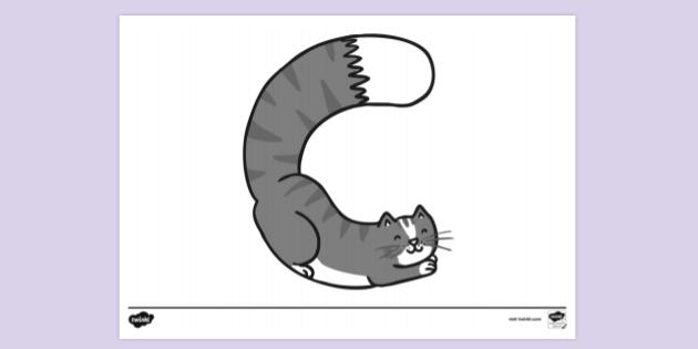 C Cat Lowercase Colouring sheet | Colouring Sheets