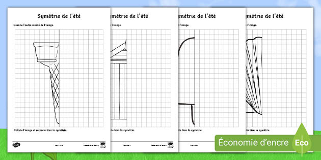 Fiches d'activités : Symétrie de l'été (teacher made)