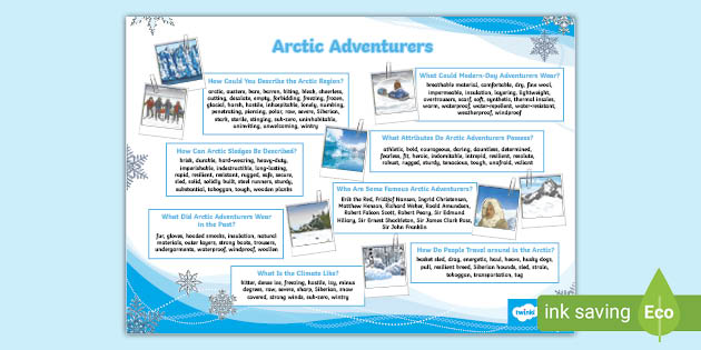 KS2 Arctic Adventurers Descriptive Word Mat - Twinkl
