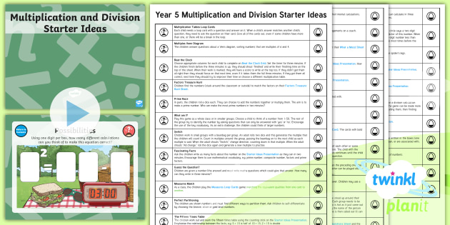 Year 5 Number - Multiplication and Division Primary Resources - P