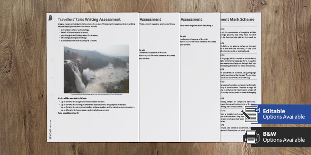 Travellers' Tales End of Unit Writing Assessment