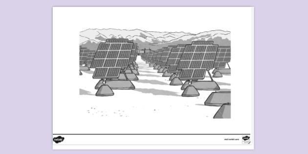 FREE! - Solar Power Station Colouring Sheet (teacher made)