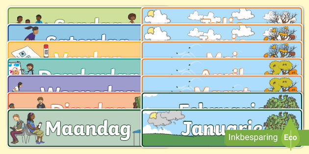 Maande Van Die Jaar en Dae Van Die Week Pak (teacher made)