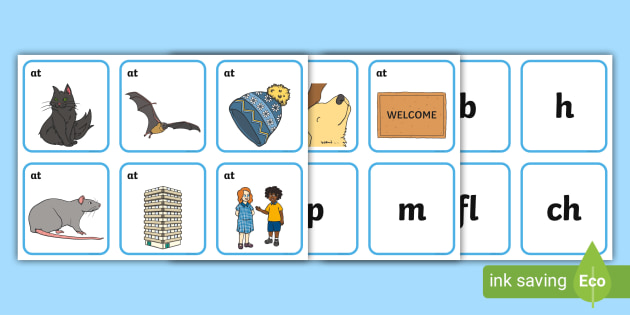 'at' Onset and Rime Differentiated Worksheets (teacher made)