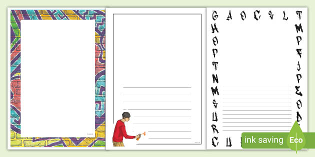 Graffiti Colouring Page Borders