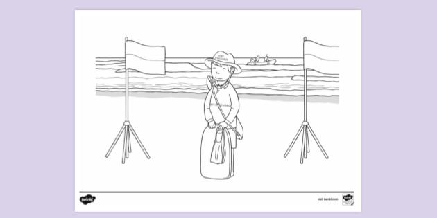 New Zealand Lifeguard Male With Background Colouring Sheet
