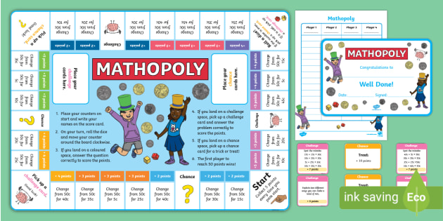 Change from 50c Mathopoly Board Game | F-2 Money