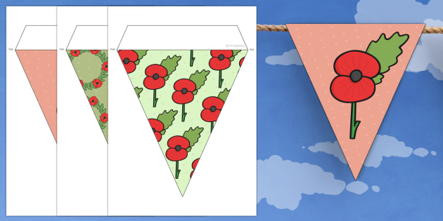 Poppy Themed Bunting (teacher made)