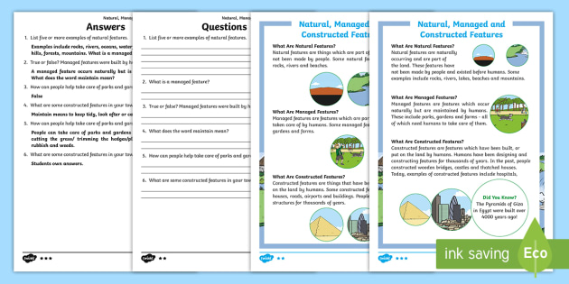 Natural, Managed and Constructed Features Differentiated Reading ...