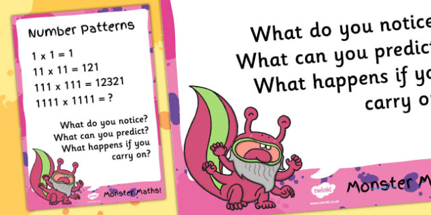 Number Patterns Maths Display Poster (teacher made)