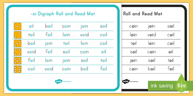 -oi Digraph Roll and Read Mat (teacher made)