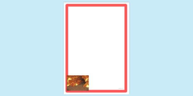 FREE! - Burning Cave Page Border | Page Borders | Twinkl