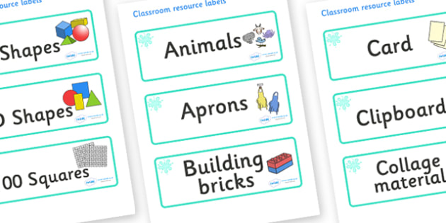 Turquoise Themed Editable Classroom Resource Labels