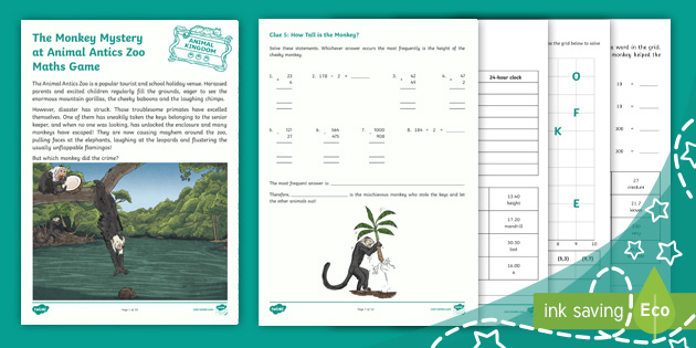 👉 Monkey Mayhem Maths Puzzle (teacher made)