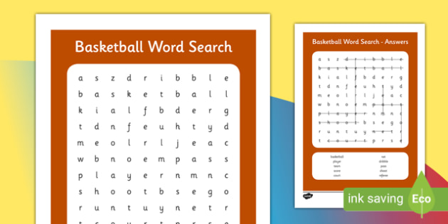 Basketball Word Search (teacher made)