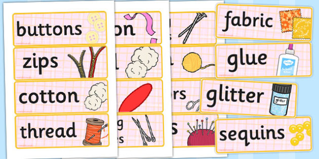 Haberdashery Role Play Labels (teacher made)