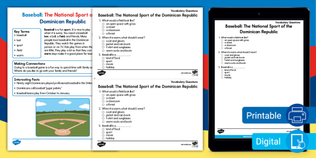 First Grade Baseball: The National Sport of the Dominican Republic Fact ...