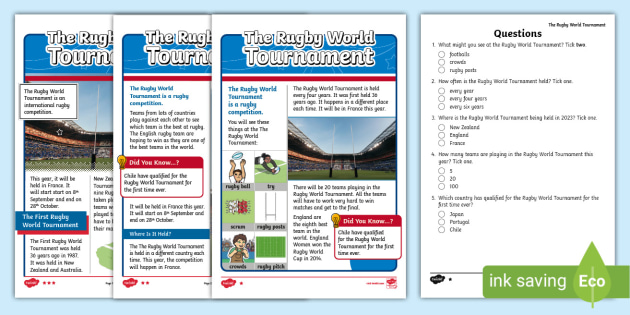 Rugby Reading Comprehensions | twinkl.co.uk