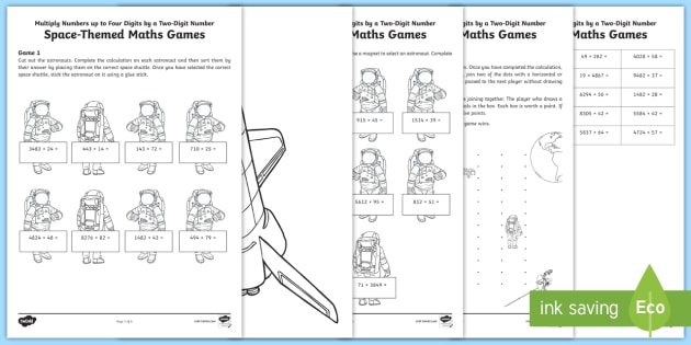 UKS2 Multiply Numbers up to Four Digits by a Two-Digit Number Space-Themed