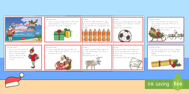 Addition and Subtraction Christmas Challenge Cards