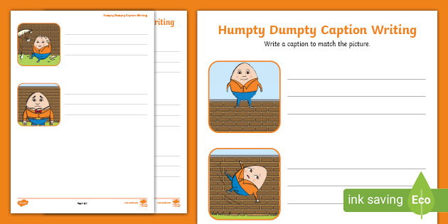 Humpty Dumpty Caption Writing Activity