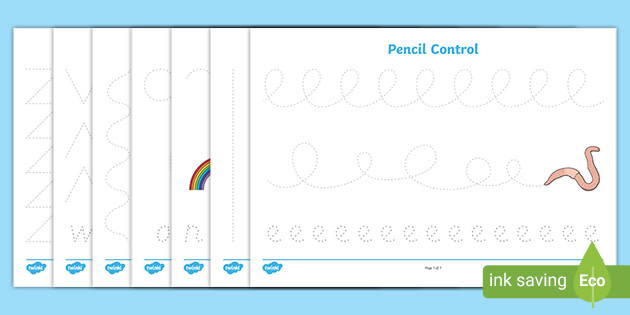 Worm Pencil Control Worksheets (teacher made)