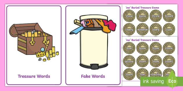'ow' Buried Treasure Game (teacher made)