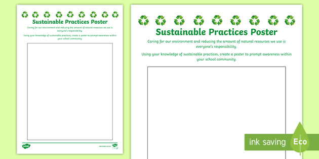 Sustainable Practices in the Classroom Poster (teacher made)