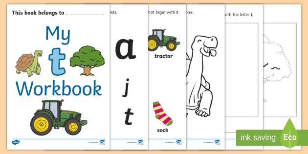 My Workbook t lowercase (teacher made)