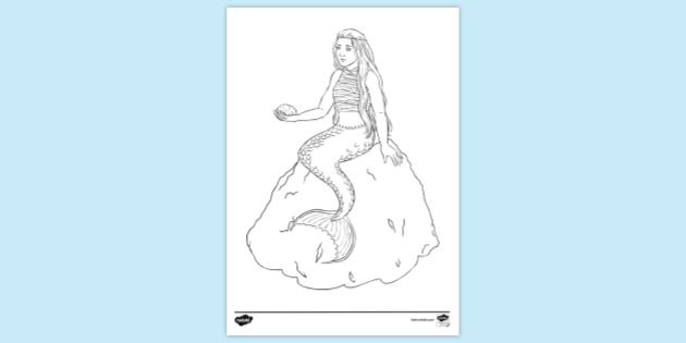 FREE! - Detailed Mermaid Colouring Page (teacher made)