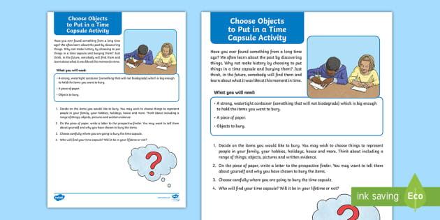 2nd Grade Time Capsule Worksheets Time Capsule: Back To School