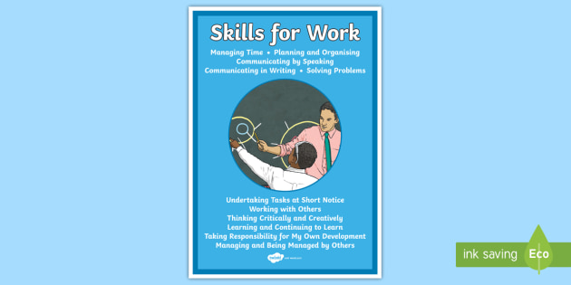 Skills for Work with Specific Skills A4 Display Poster