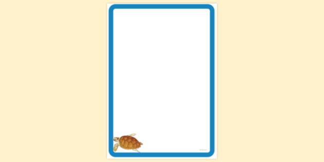 FREE! - Sea Turtle Page Border | Page Borders | Twinkl