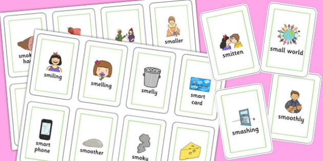 Two Syllable 'SM' Flash Cards (teacher made)