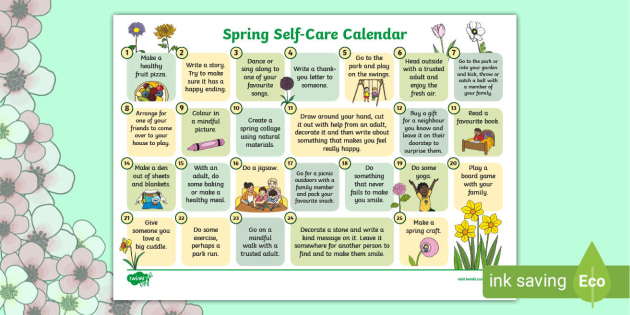 KS1 Spring Self-Care Calendar