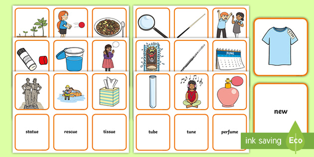 Alternative Spellings ue, ew and u-e Matching Cards