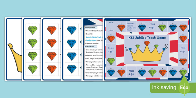 👉 KS1 Queen's Jubilee Track Game (Teacher-Made)