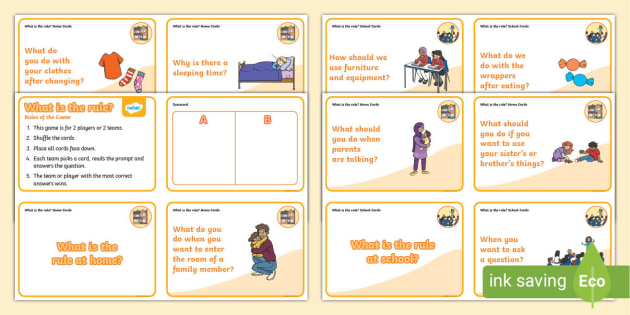 What is the Rule Flashcard Game (teacher made)