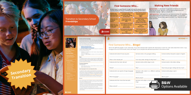 Secondary Transition Mini Lesson Pack: Friendships