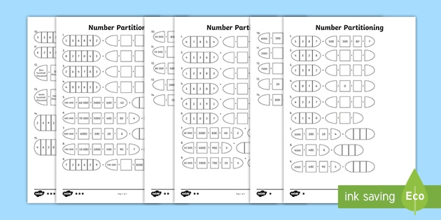 * NEW * Thousands, Hundreds, Tens and Ones Number Partitioning Activity