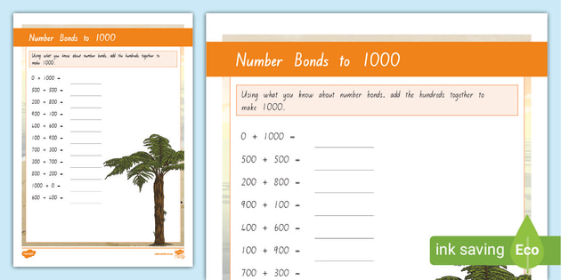 Stage 6 Number Bonds to 1000