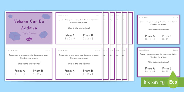 Volume Can Be Additive Challenge Cards (teacher made)