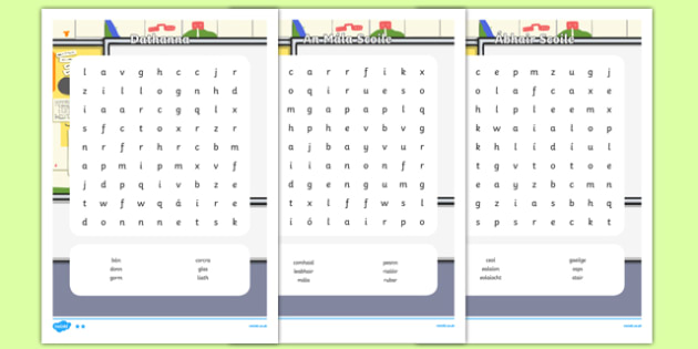 Irish Gaeilge Ar Scoil Word Search Pack Word Search-Irish
