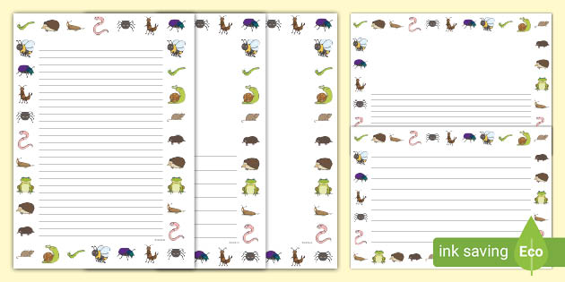 Worm and Garden Friends Page Borders (teacher made)