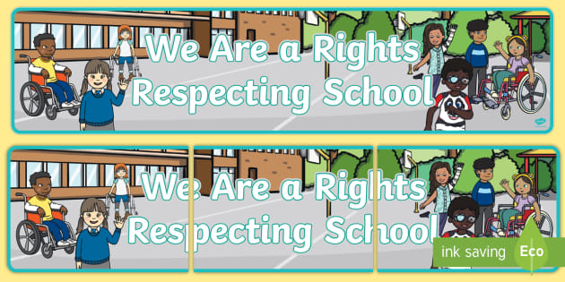 We Are A Rights Respecting School Display Banner